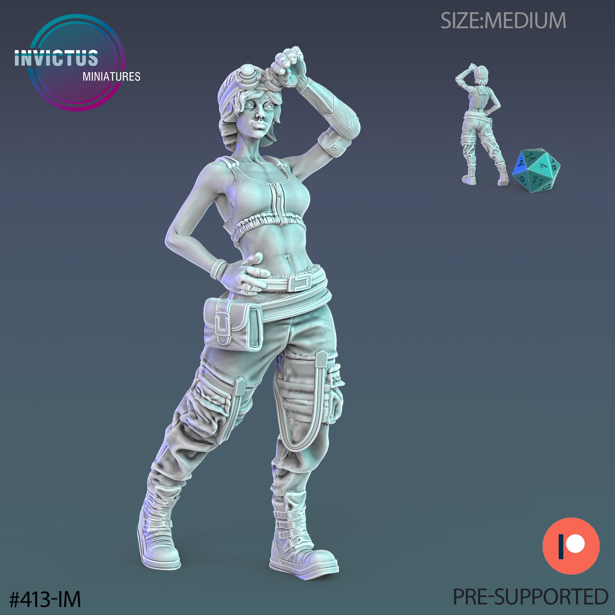 Engineer Girl (3 Variants Available) - Invictus Miniatures – Couatl's Hoard