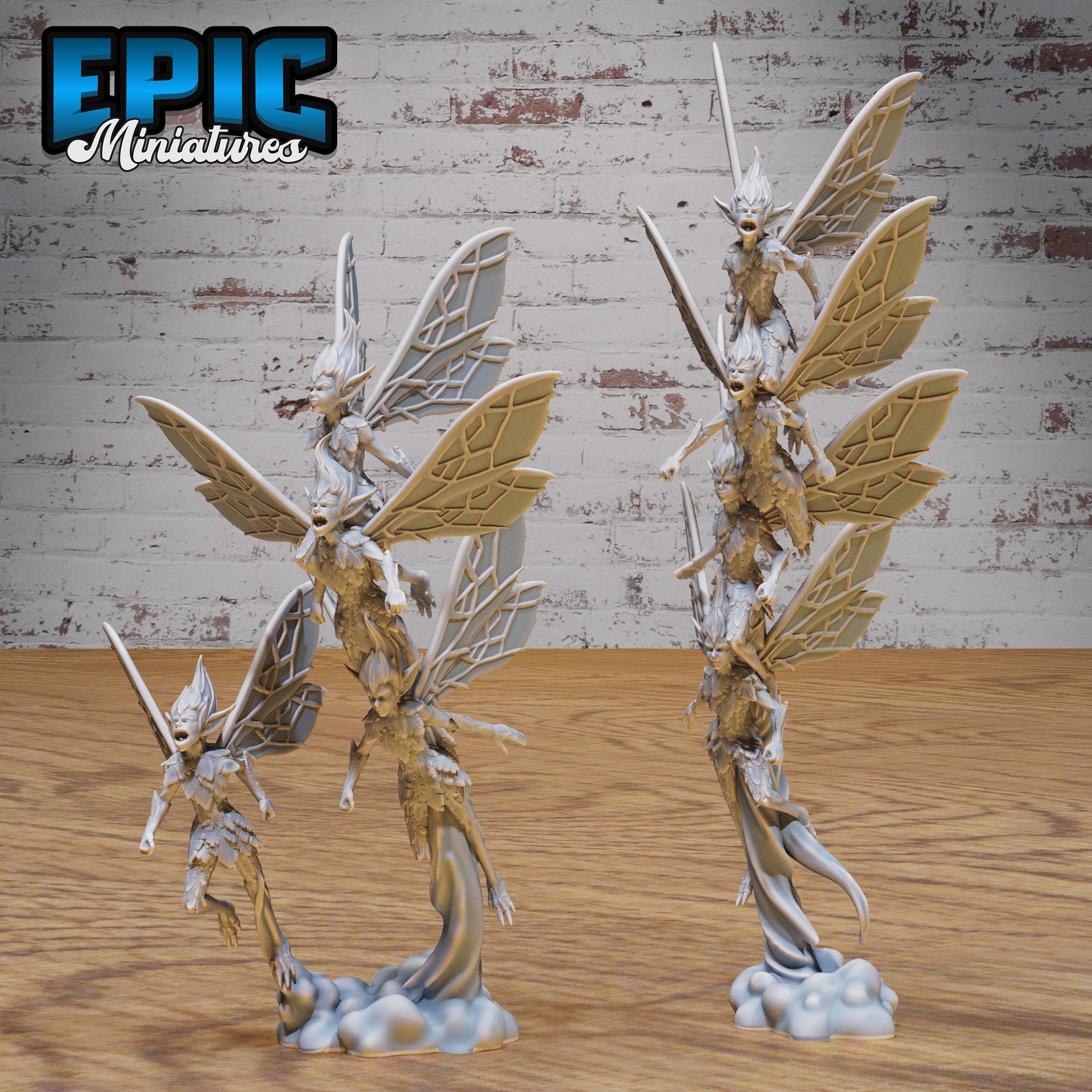 Pixie Swarm (2 Variants Available) - Epic Miniatures – Couatl's Hoard