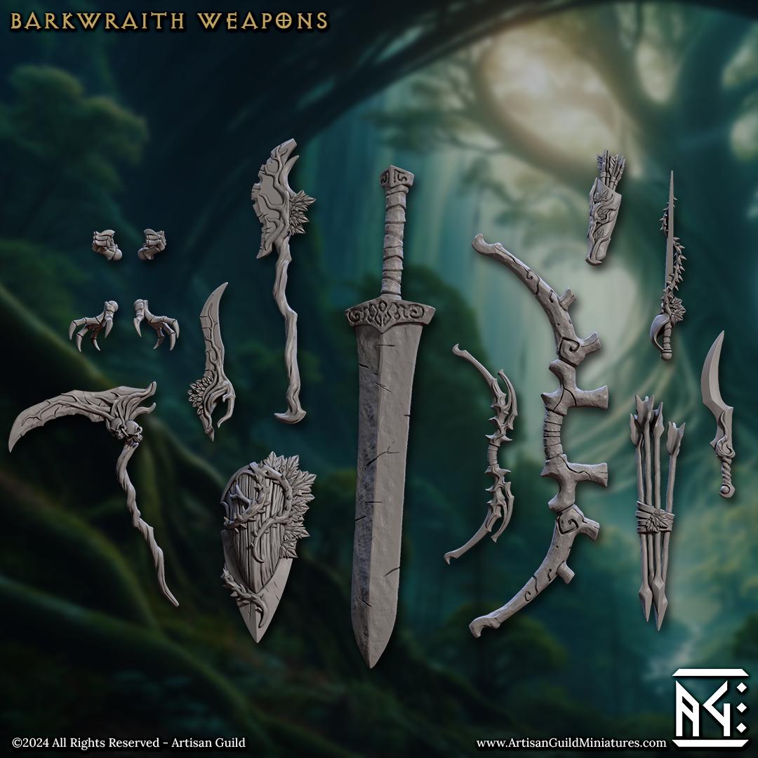 Barkwraith Spriggan, Hands and Weapons, 28mm Scale (15 Variants Availa ...
