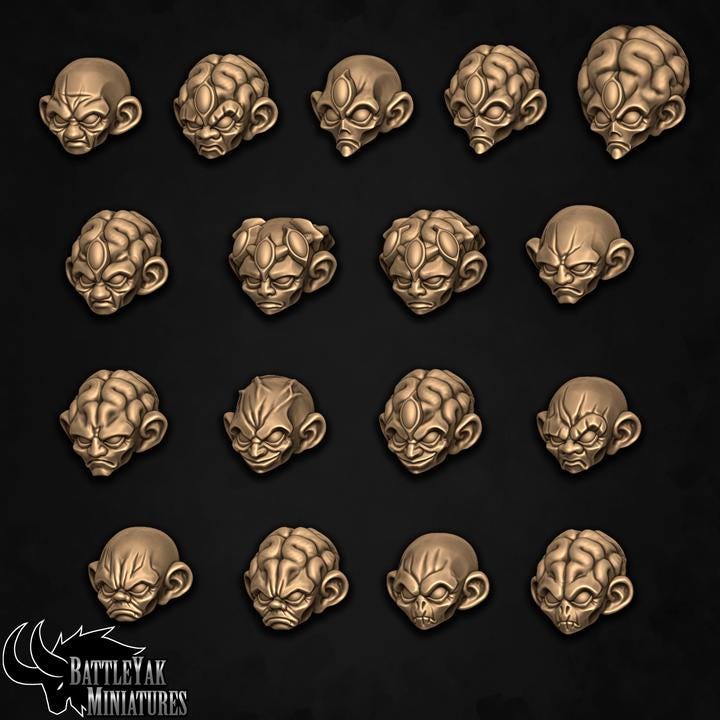 Dioraz Deepmind Heads, Customisation Pack - 28mm Scale (17 Variants Av ...