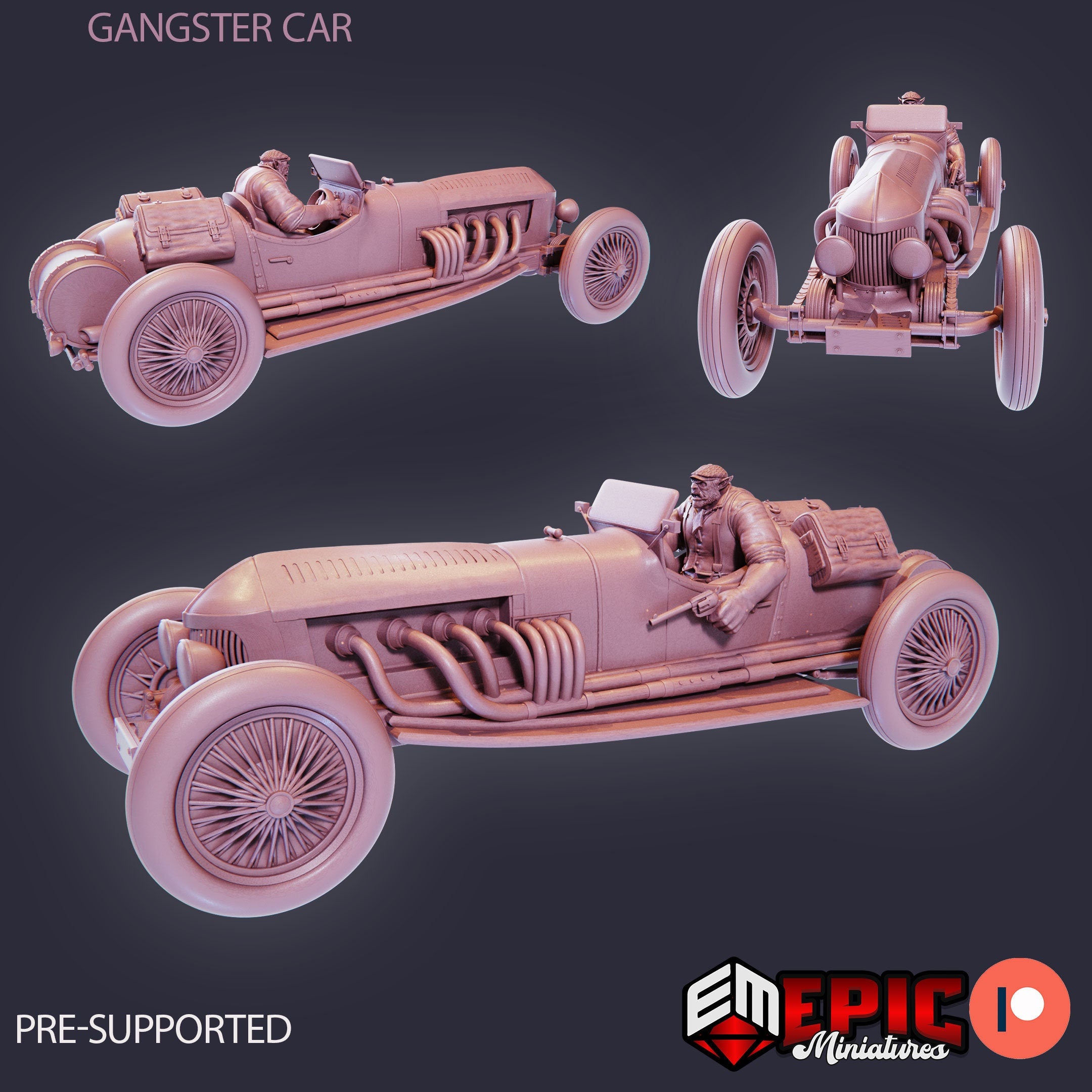 Gangster Car and Orc Driver (2 Variants Available) - Epic Miniatures ...
