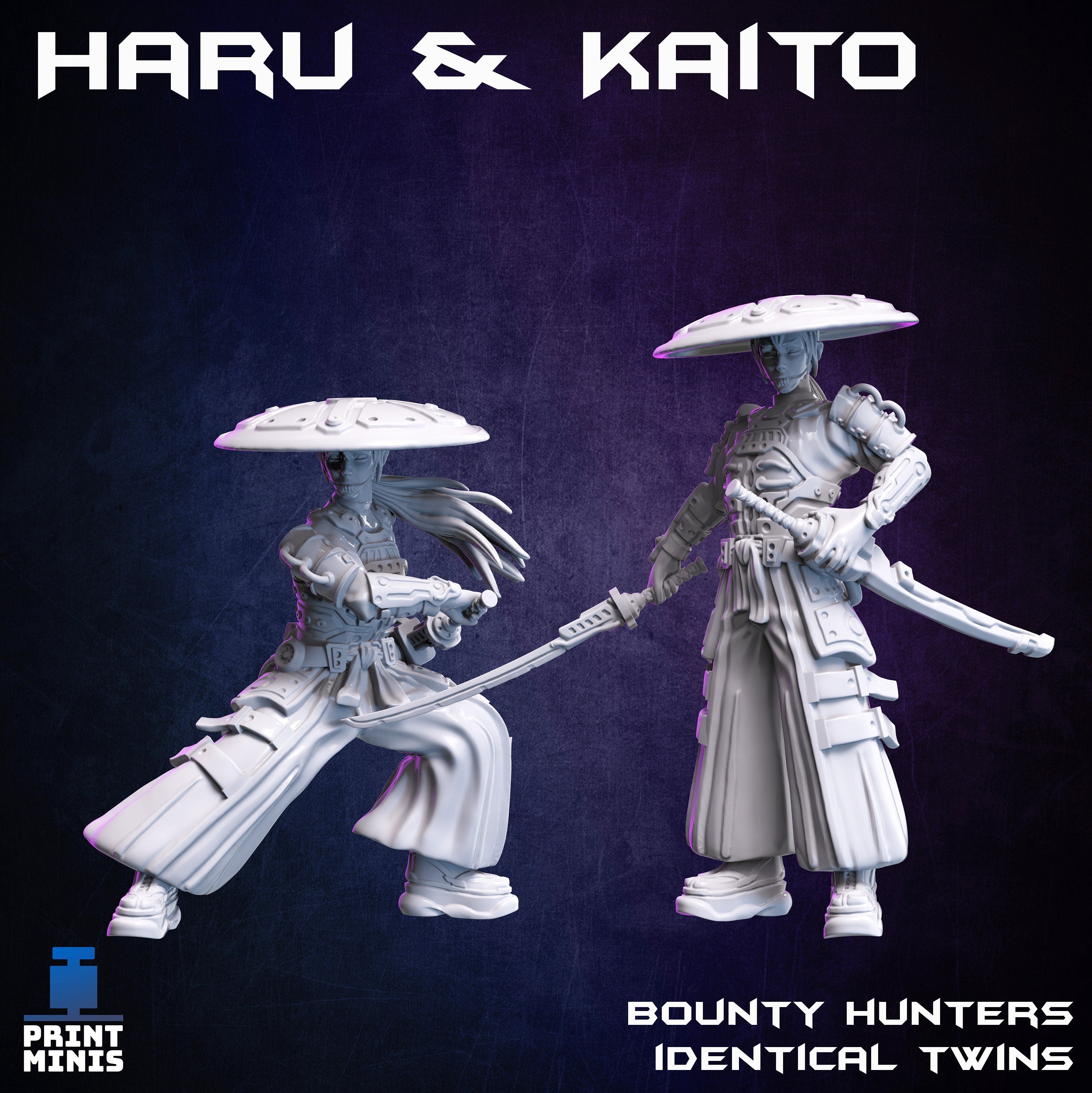 Haru and Kaito - Samurai Twins (2 Variants Available) - Print Minis ...