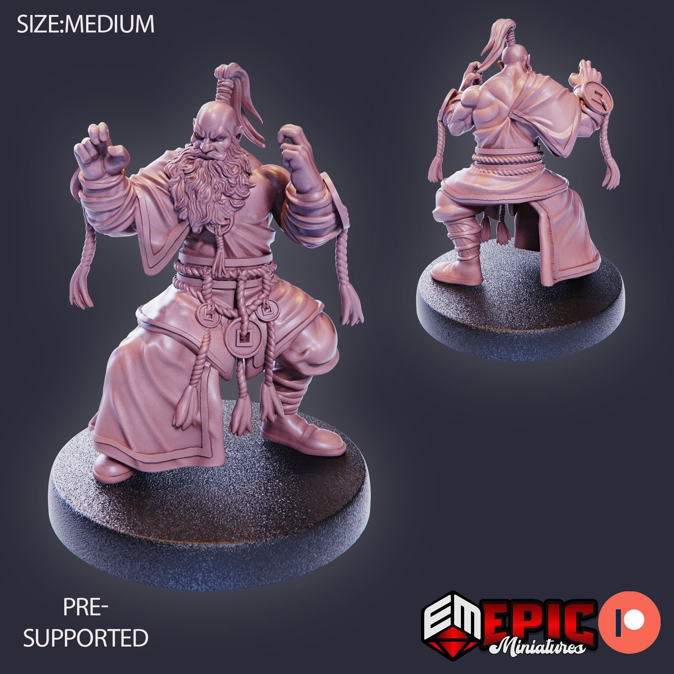 Half Dwarf Monk (3 Variants Available) - Epic Miniatures – Couatl's Hoard