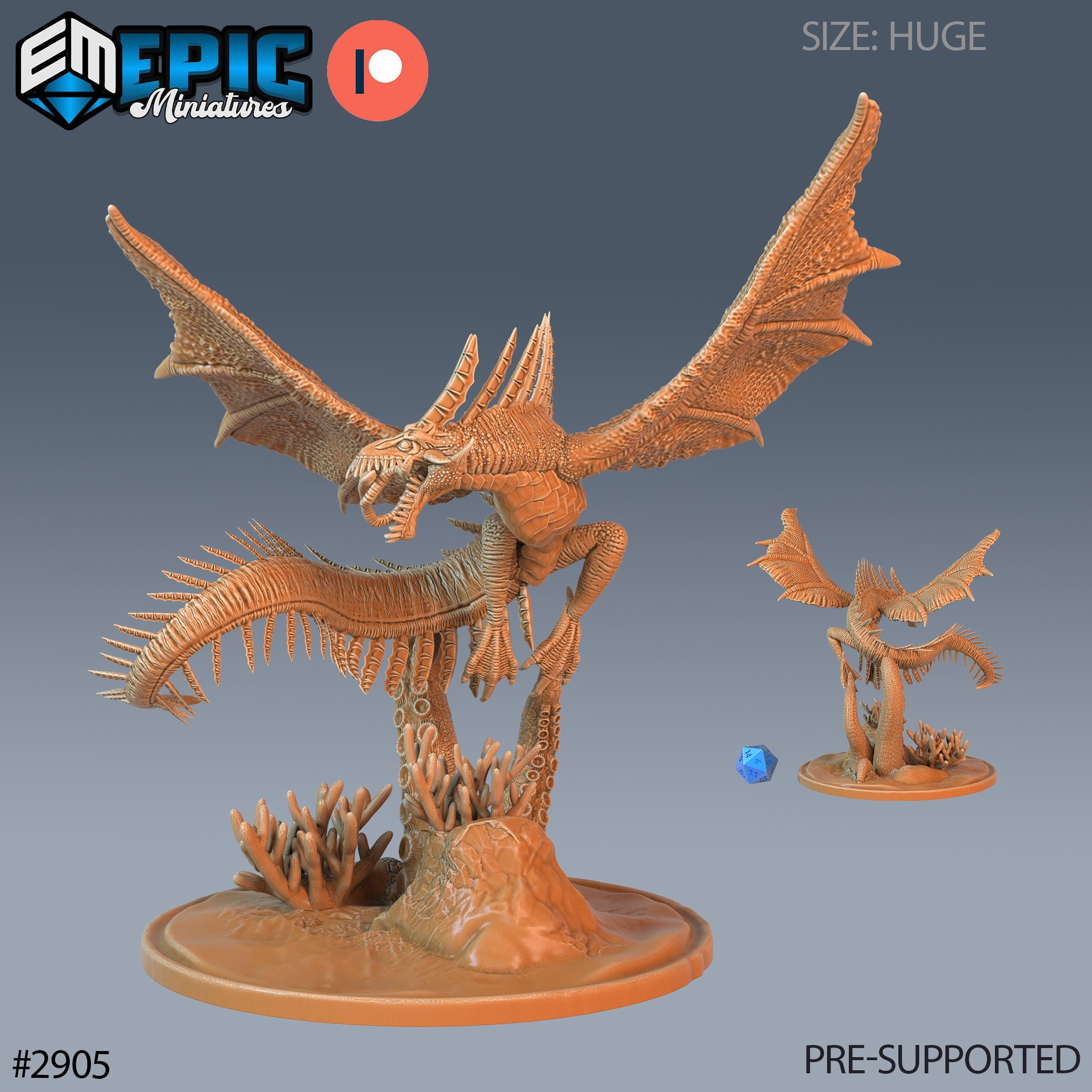 Ocean Drake (3 Variants Available) - Epic Miniatures – Couatl's Hoard