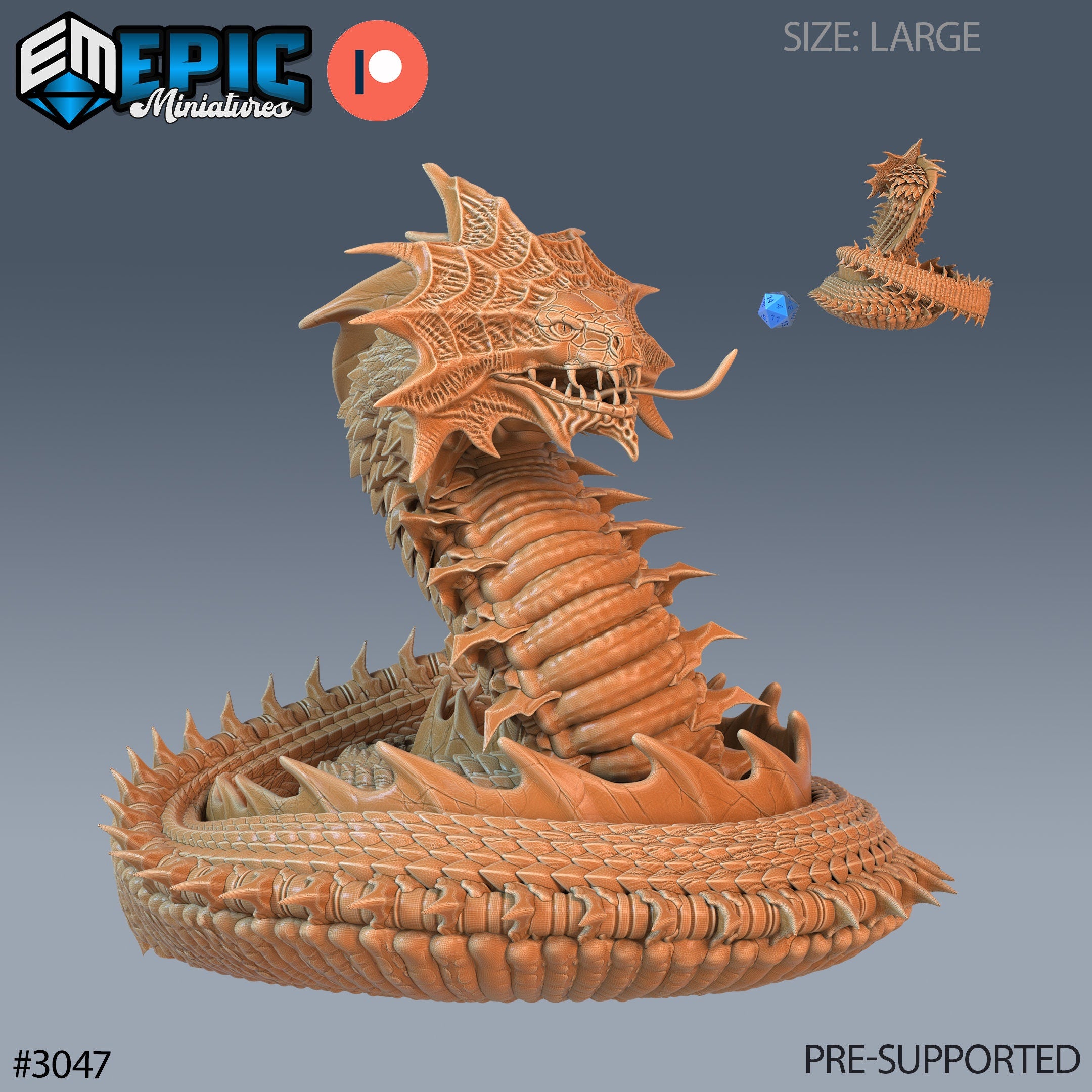 Giant Summoned Snake (3 Variants Available) - Epic Miniatures – Couatl ...