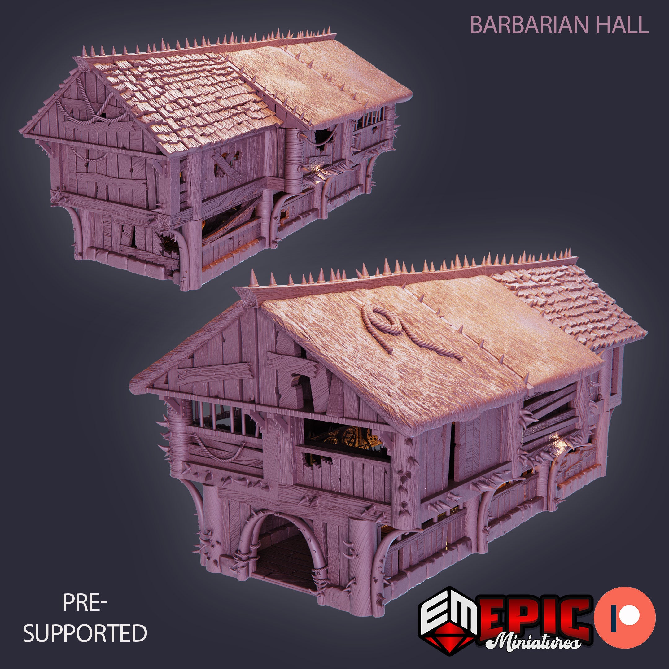 Barbarian Hall, Playable Terrain Piece - Epic Miniatures – Couatl's Hoard